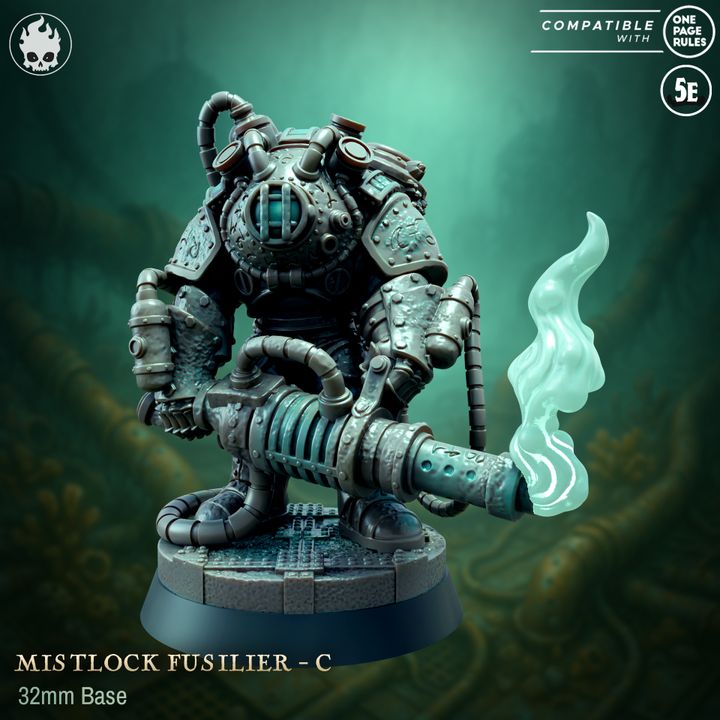 3D Printable Mistlock Fusiliers - Presupported by Fleshcraft Studio